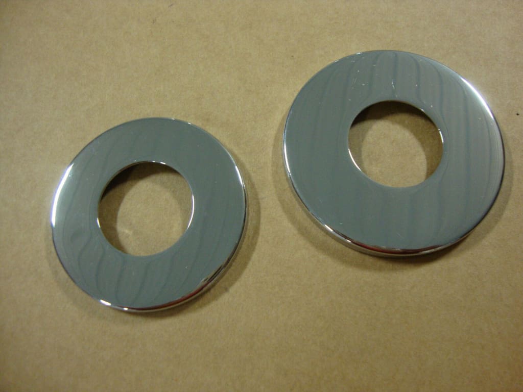 BIG DOG MOTORCYCLES CHROME TRIPLE TREE DUST CAP SET 1" NECK STEM EARLY ...