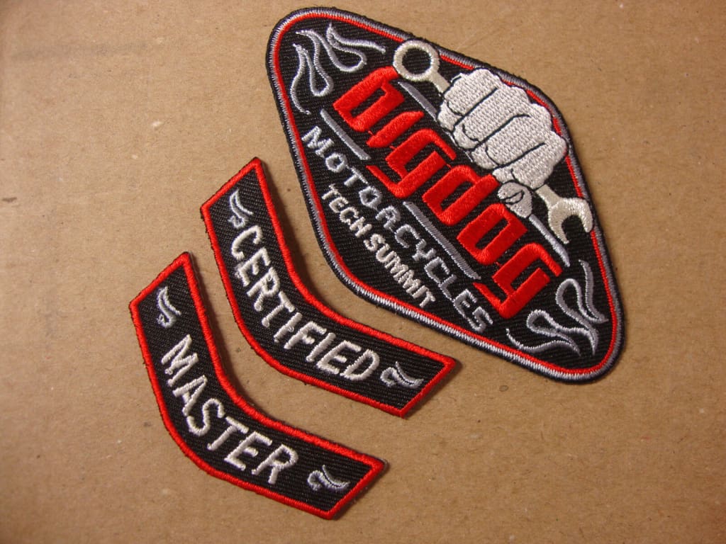 BIG DOG MOTORCYCLES OEM TECH SUMMIT PATCH SET OF 3 MASTER EMBROIDERED ...