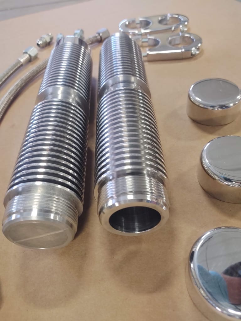 BIG DOG MOTORCYCLES POL BILLET OIL COOLER KIT w/ STASH TUBE BRACKETS S ...