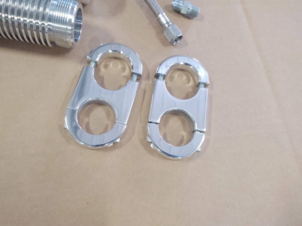 BIG DOG MOTORCYCLES POL BILLET OIL COOLER KIT w/ STASH TUBE BRACKETS S ...